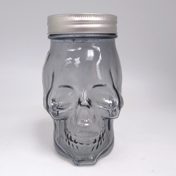 Holiday | Small Smoked Glass Skull Container With Metal Lid | Poshmark